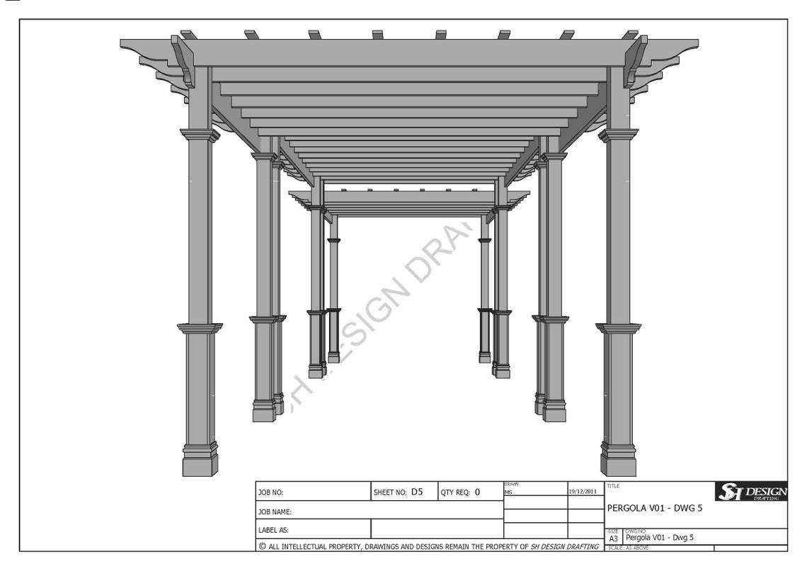 Grape Vine Outdoor Patio Verandah V2 - Full Building Plans in 3D and 2D ...