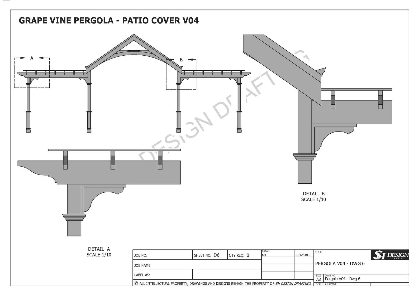 Grape Vine Outdoor Patio Verandah V4 - Full Building Plans in 3D and 2D ...