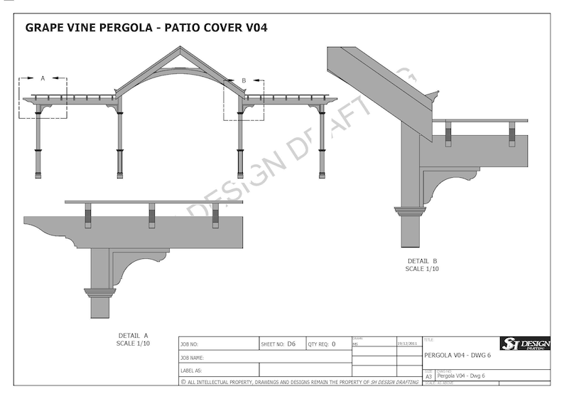 Grape Vine Outdoor Patio Verandah V4 - Full Building Plans in 3D and 2D ...