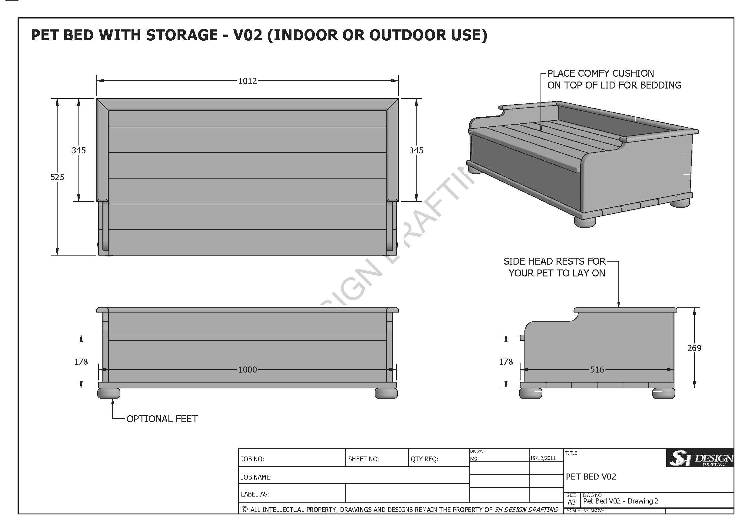 Dog and Cat Pet Beds With Storage - 3 Sizes Included in the Building ...