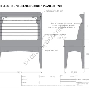 Herb Vegetable Garden Planter V3 - Build Your Own - Building Plans 2D ...