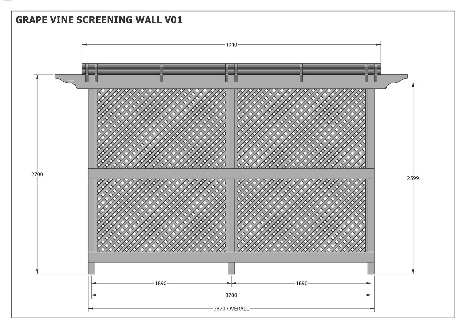 Grape Vine Lattice Wall or Outdoor Privacy Screening (metric Dimensions ...