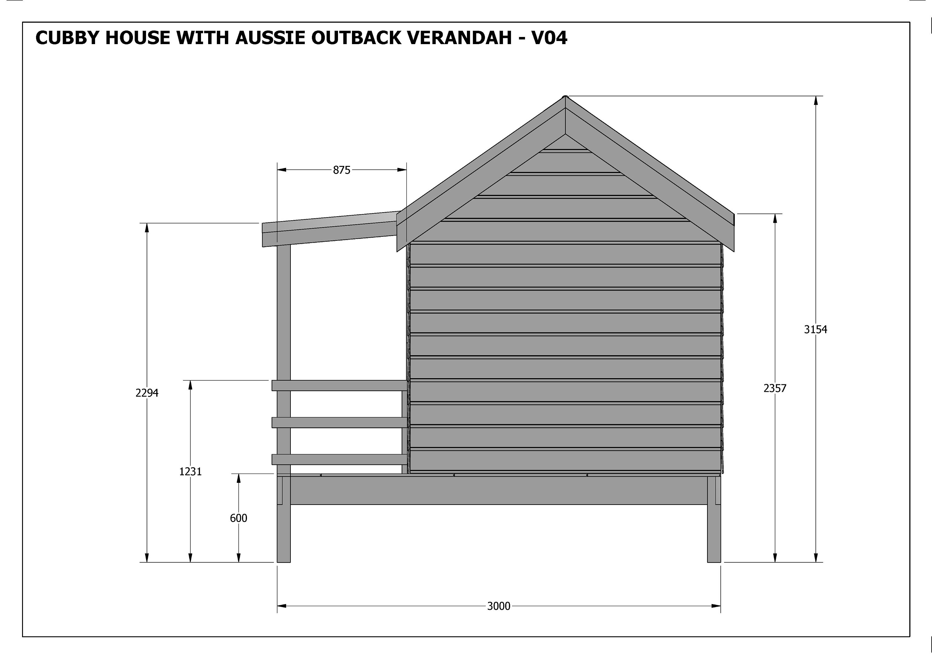 Cubby House - Playhouse - "great Aussie Outback Style" - Building Plans ...