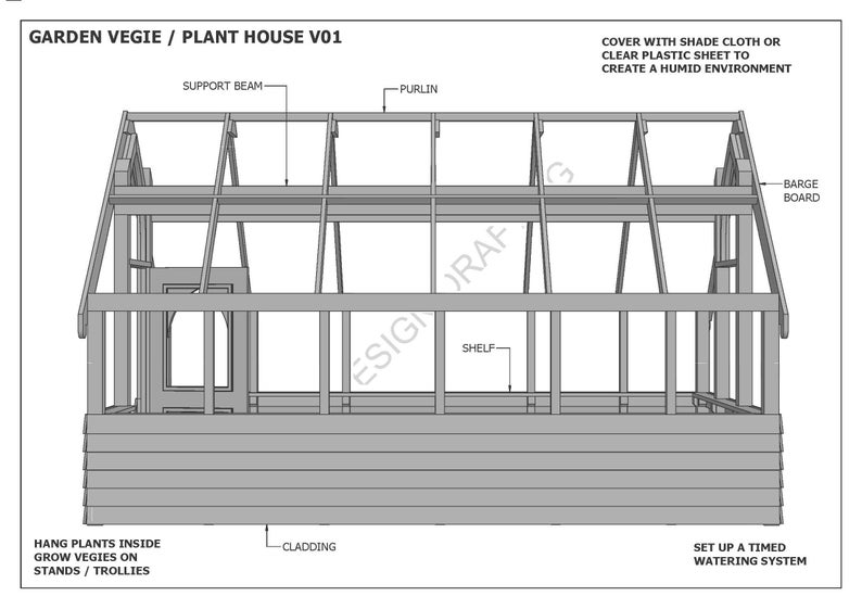 Greenhouse Garden House V01 - Grow Veggies and Plants - Building Plans ...