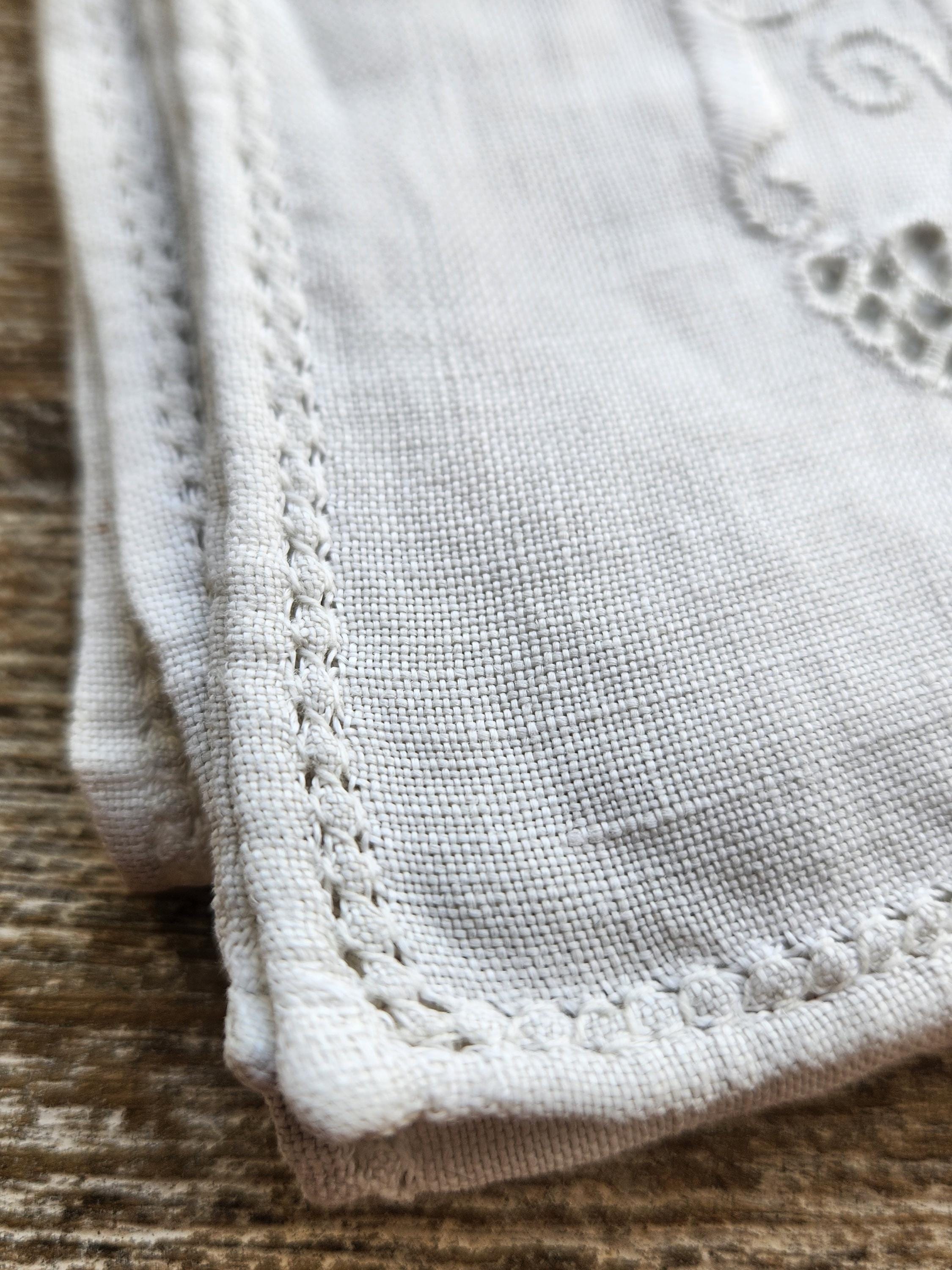 Vintage Beige Cream Embroidered Linen Dresser Runner Scarf - Etsy