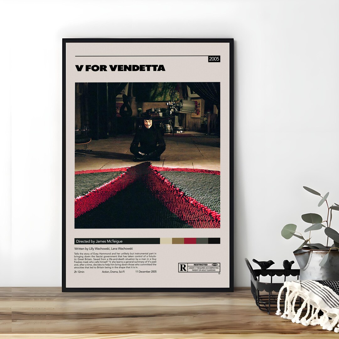 V for Vendetta Movie Poster ,2024 High Quality Canvas Wall Art, Room ...
