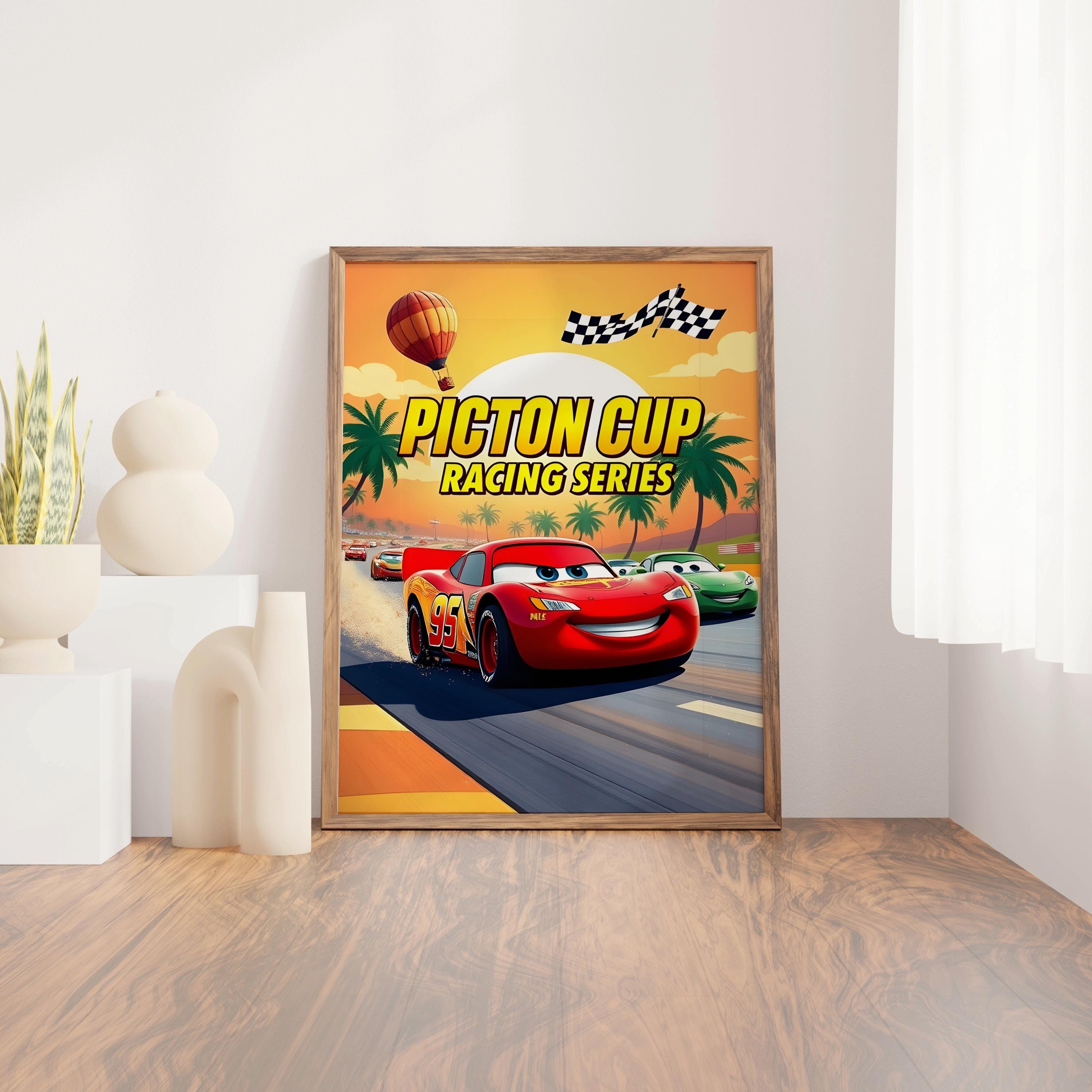 Lightning Mcqueen Car Movie Poster,, Cars Cartoon, Child's Room Decor ...