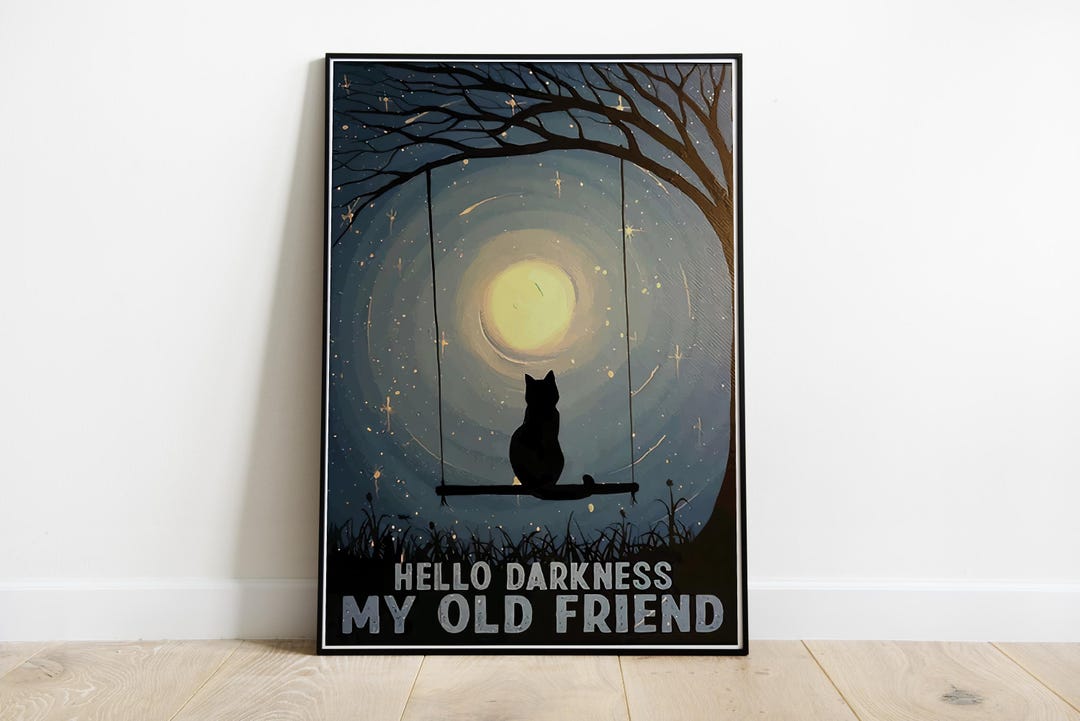 Hello Darkness My Old Friends Poster ,vintage Retro Art Prind Digital Prints,wall Decor,wall Art ...