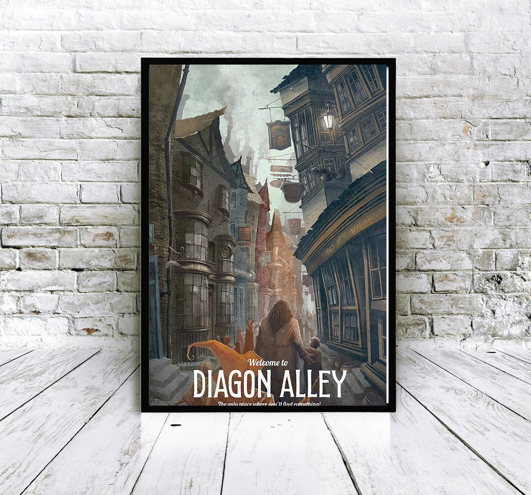 Diagon Alley Poster Home Decor , Vintage Retro Wall Art Pint ,digital ...