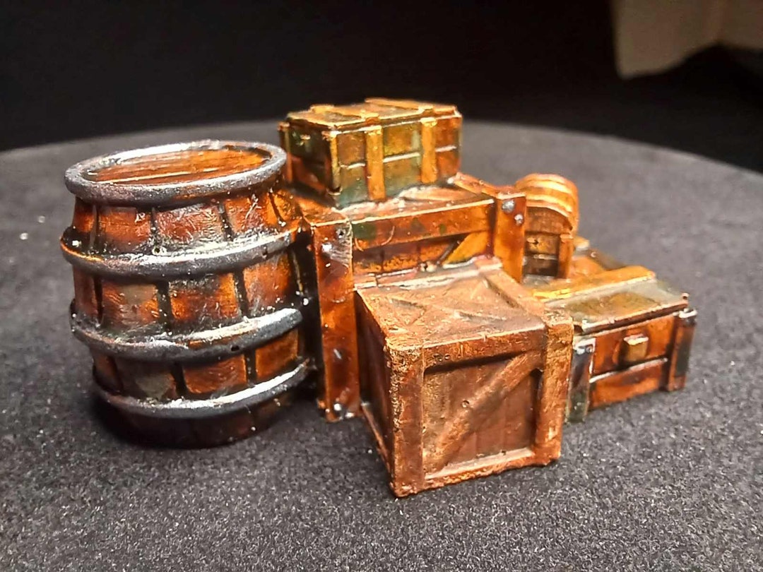 Dungeons and Dragons Painted Terrain Crates Boxes Barrel Dnd and ...