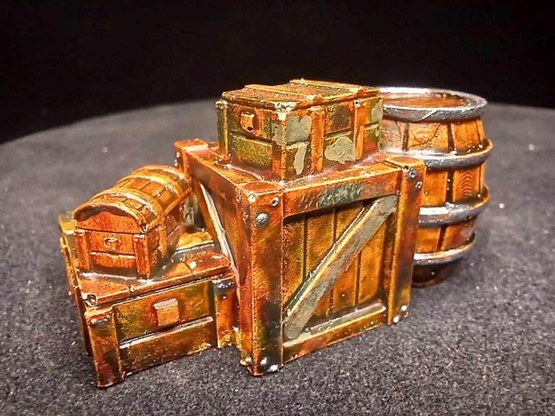 Dungeons and Dragons Painted Terrain Crates Boxes Barrel Dnd and ...