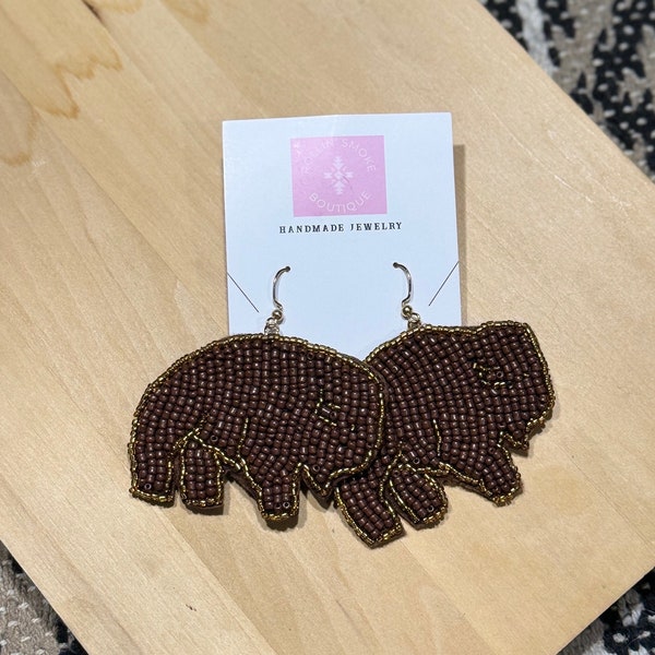 Buffalo Beaded Earrings - Etsy