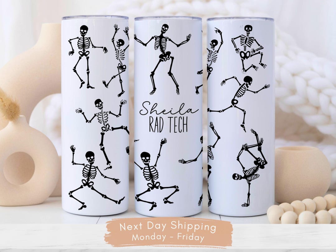 Custom Rad Tech Gift, RAD Tech Skeleton Tumbler Radiology Gifts Xray ...