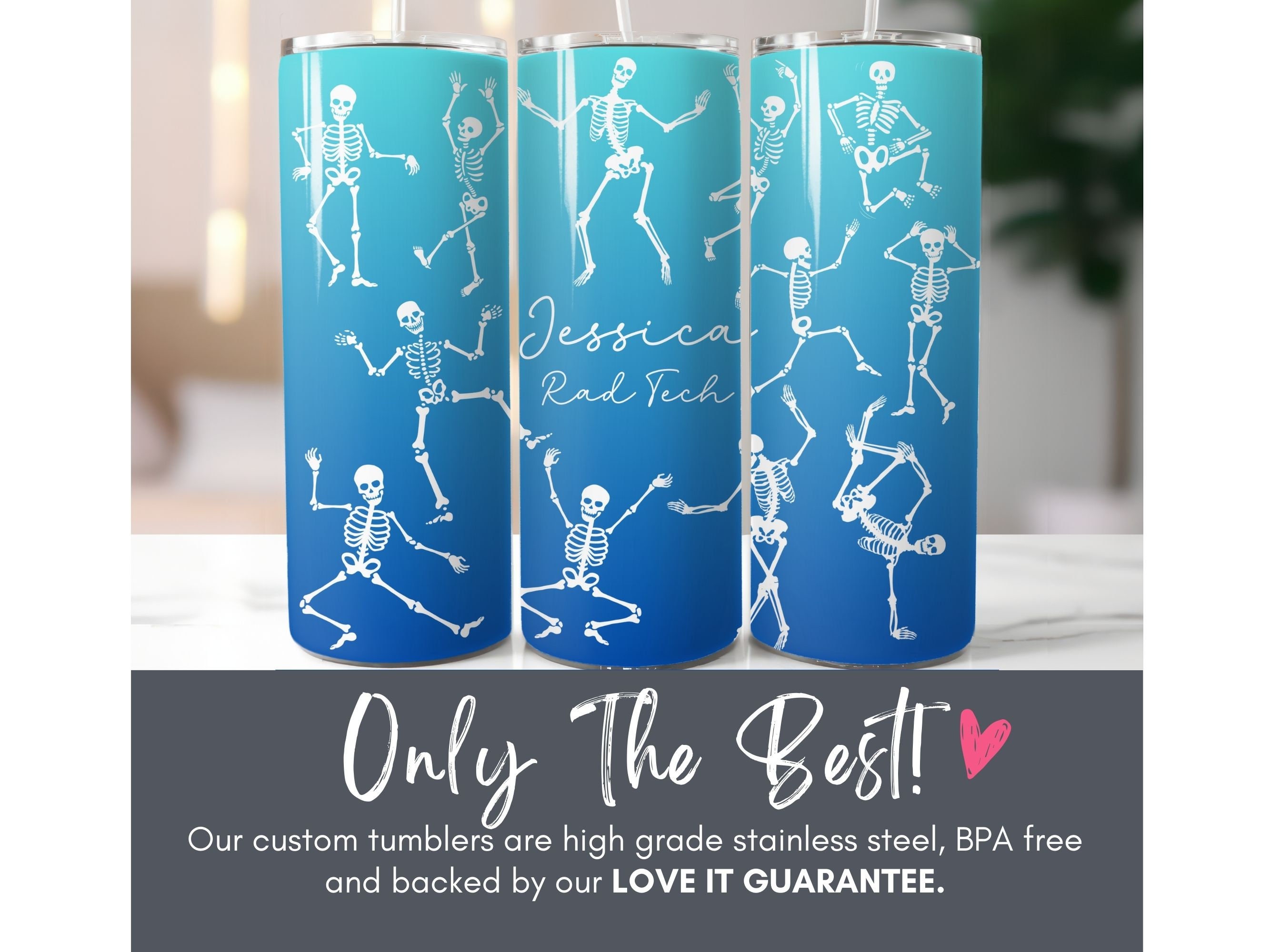 Custom Rad Tech Gift, RAD Tech Skeleton Tumbler Radiology Gifts Xray ...