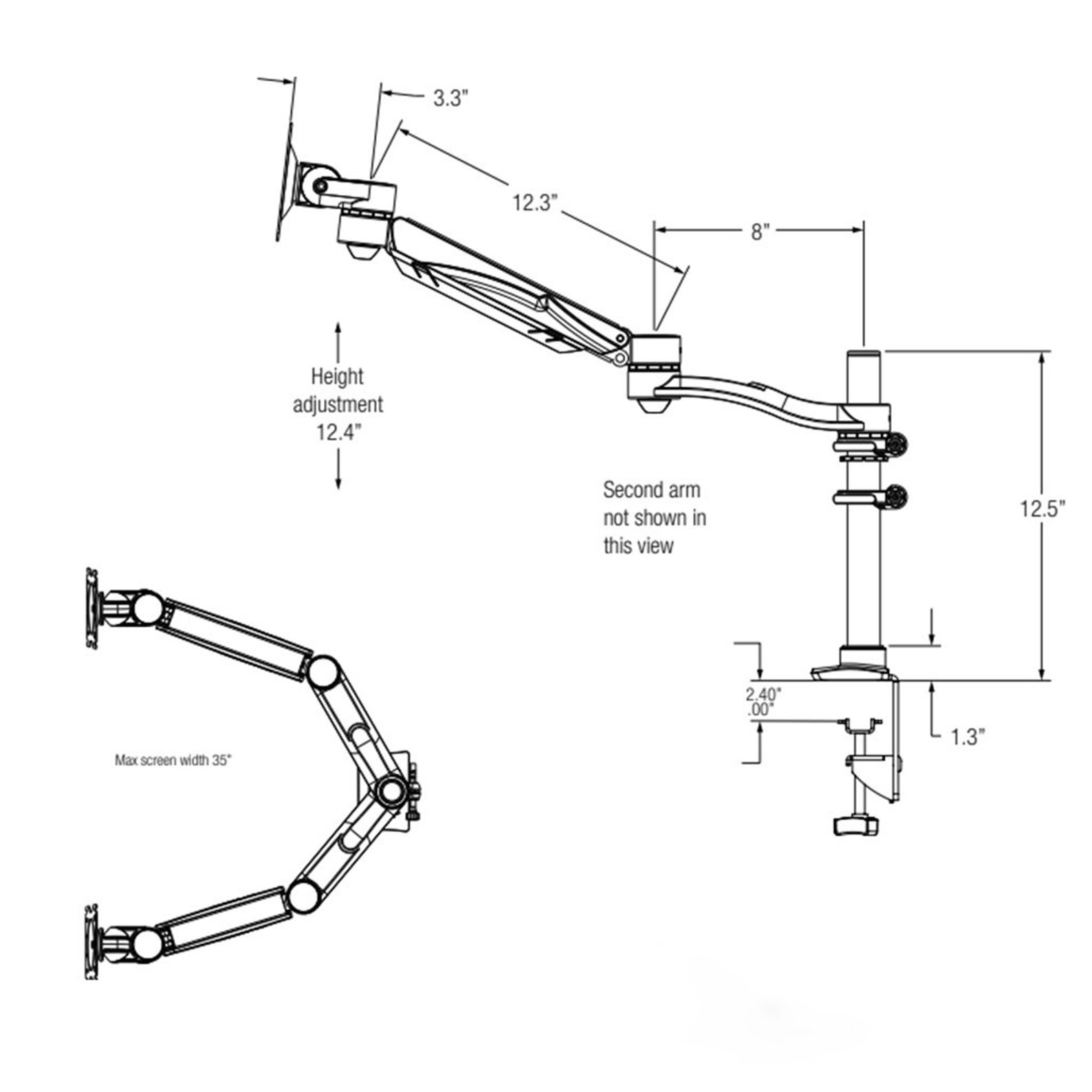 Concerto Ergonomic Double Monitor Arm - Etsy