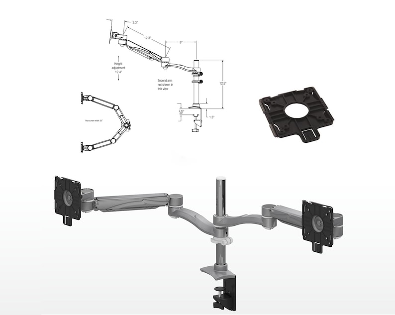 Concerto Ergonomic Double Monitor Arm - Etsy