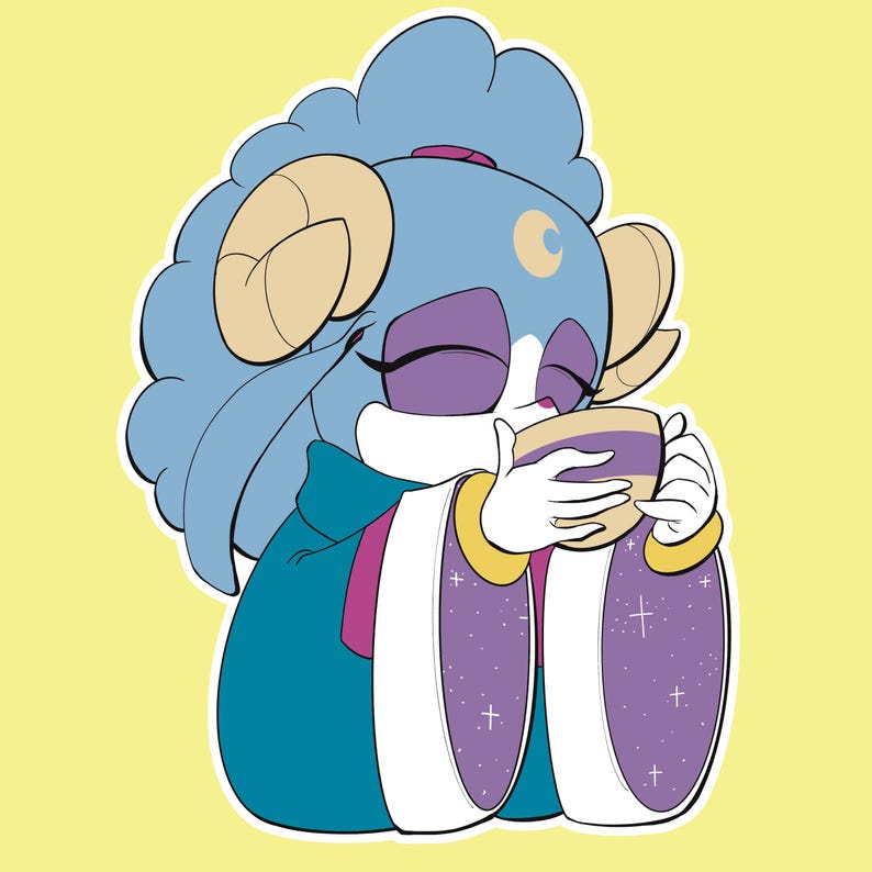 Tea Time Ariem | Sonic the Hedgehog Sticker - Etsy