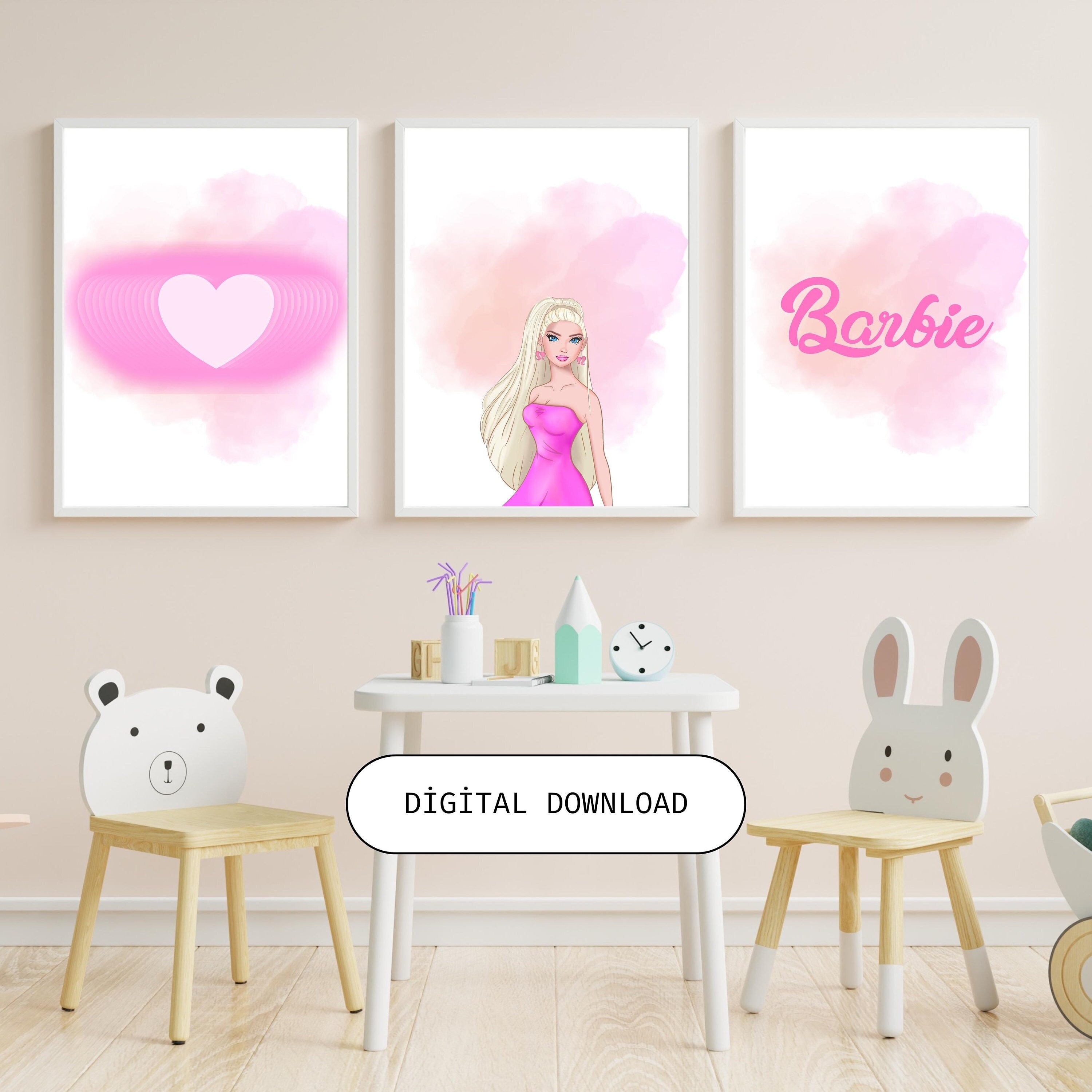Barbie Set of 3 Wall Prints / Barbie Girls Bedroom Decor / - Etsy