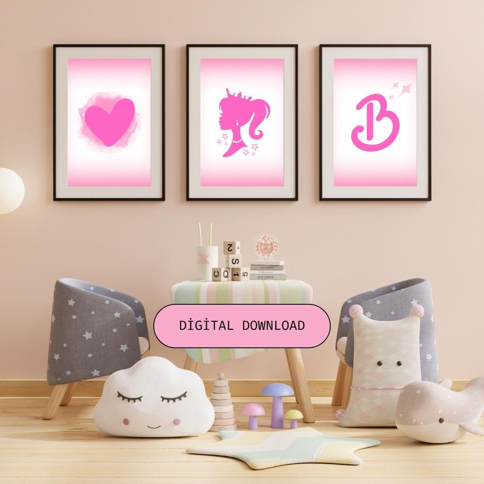 Barbie Set of 3 Wall Prints / Barbie Girls Bedroom Decor / Girls ...