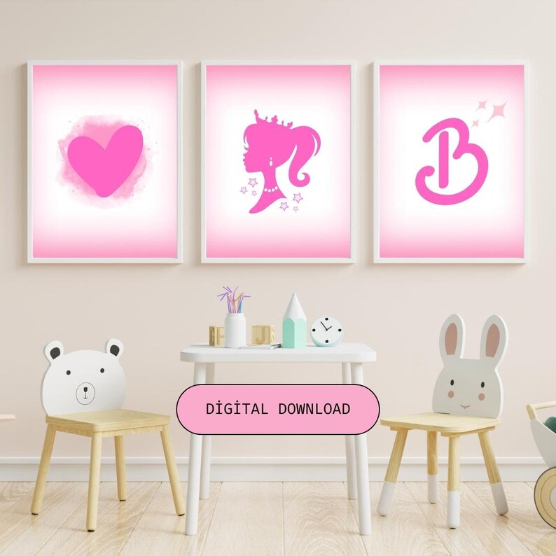 Barbie Set of 3 Wall Prints / Barbie Girls Bedroom Decor / Girls ...