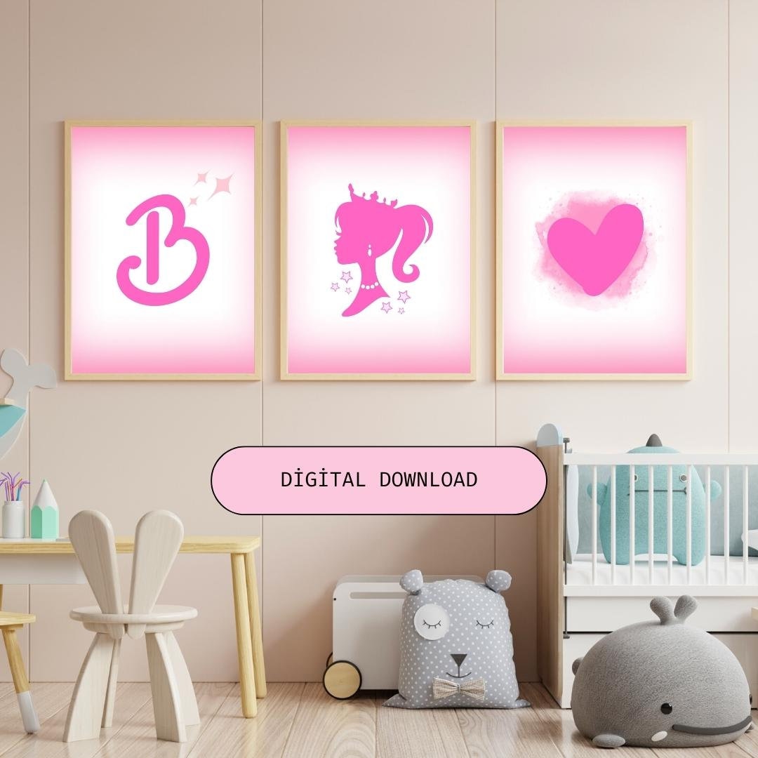 Barbie Set of 3 Wall Prints / Barbie Girls Bedroom Decor / Girls ...