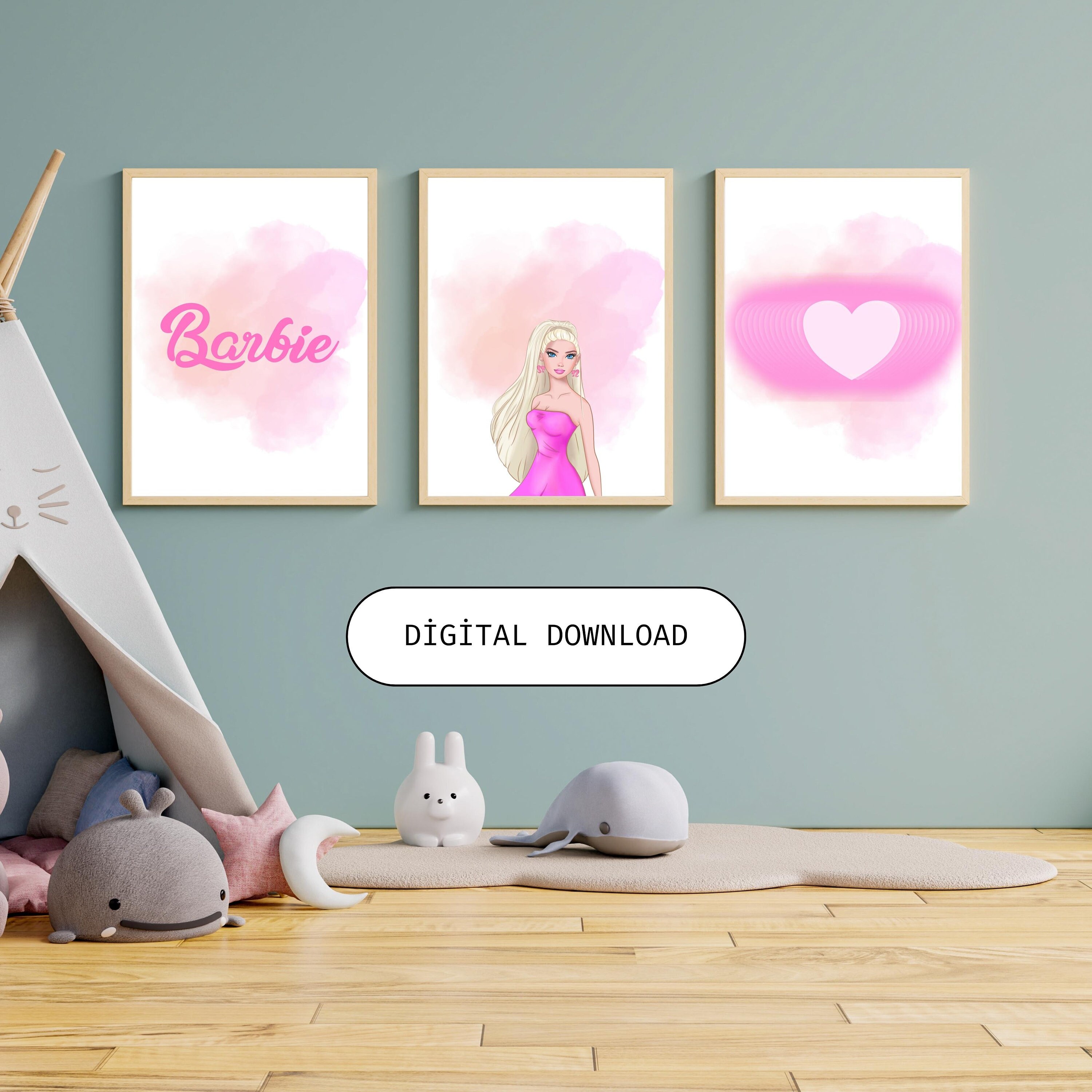 Barbie Set of 3 Wall Prints / Barbie Girls Bedroom Decor / Girls ...