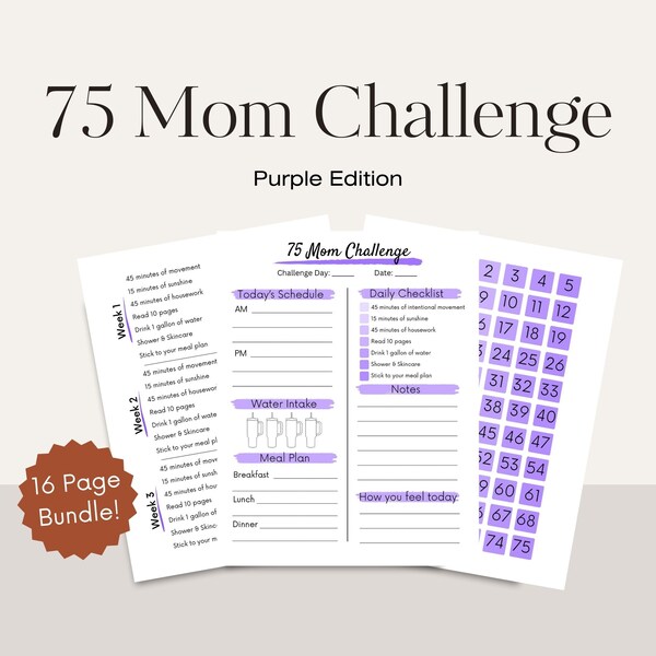 75 Mom Challenge Printable - Etsy