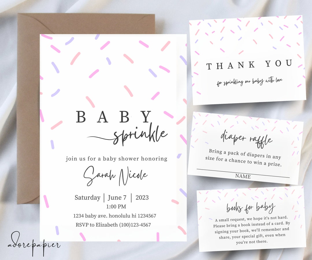Editable Baby Sprinkle Template Bundle, Baby Sprinkle Invitation, Girl ...