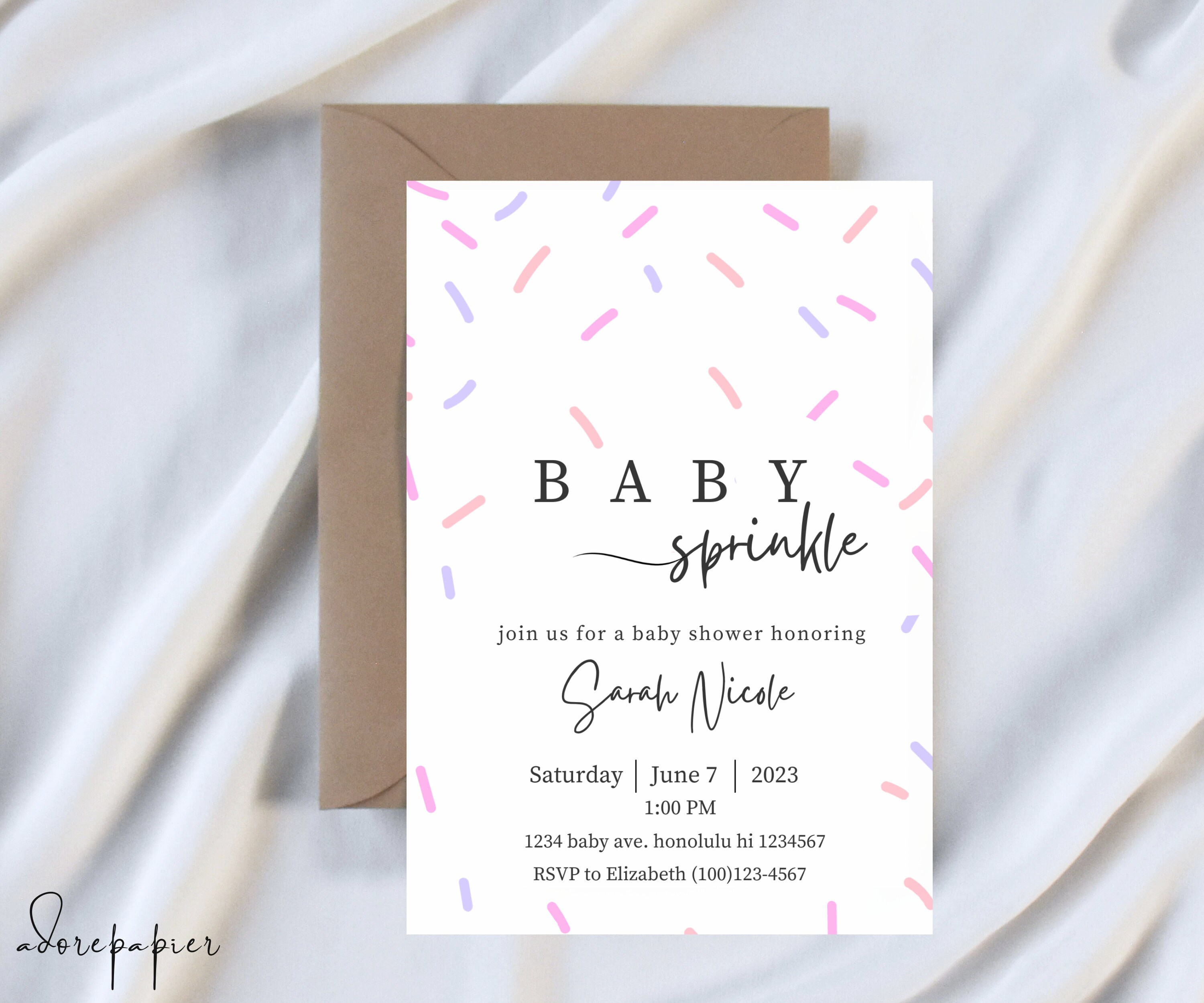 Editable Baby Sprinkle Template Bundle, Baby Sprinkle Invitation, Girl ...