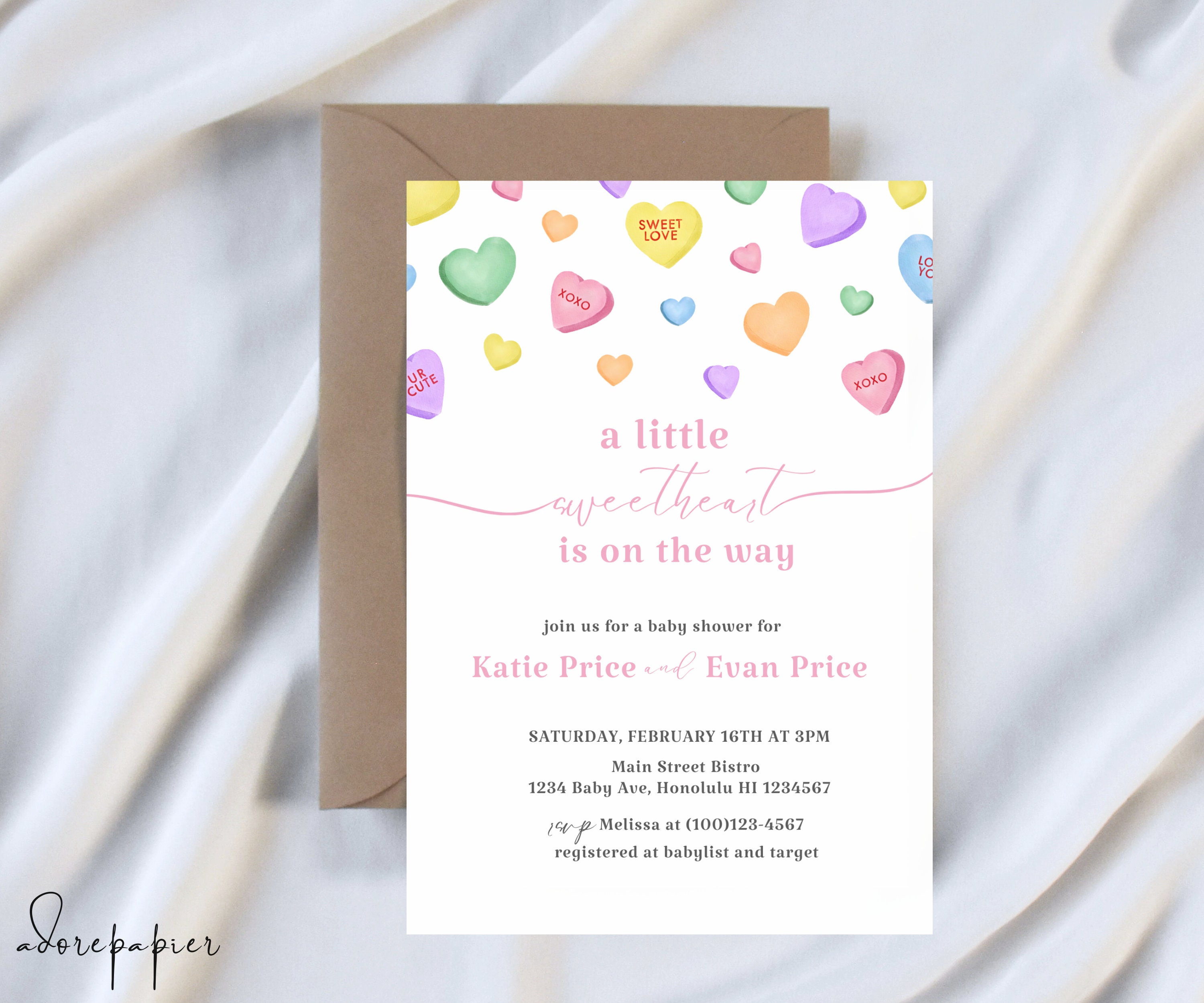 Editable Little Sweetheart Baby Shower Invitation Bundle Valentines ...