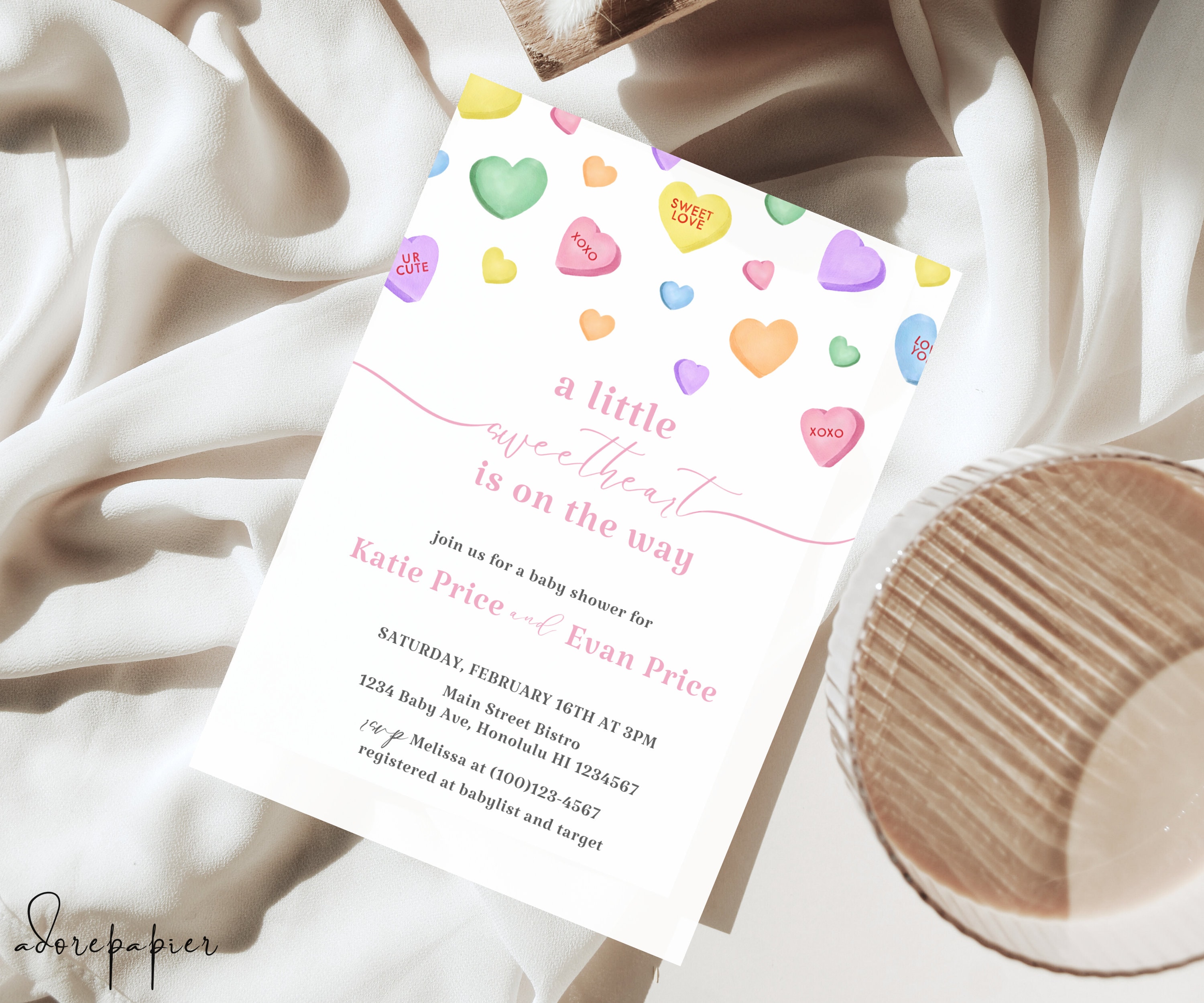 Editable Little Sweetheart Baby Shower Invitation Bundle Valentines ...
