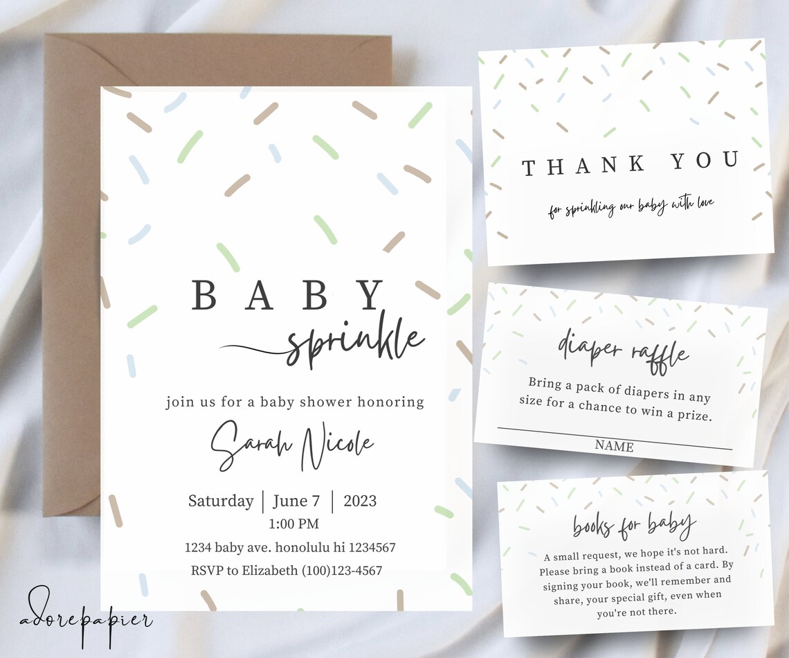 Editable Baby Sprinkle Template Bundle, Baby Sprinkle Invitation, Boy ...