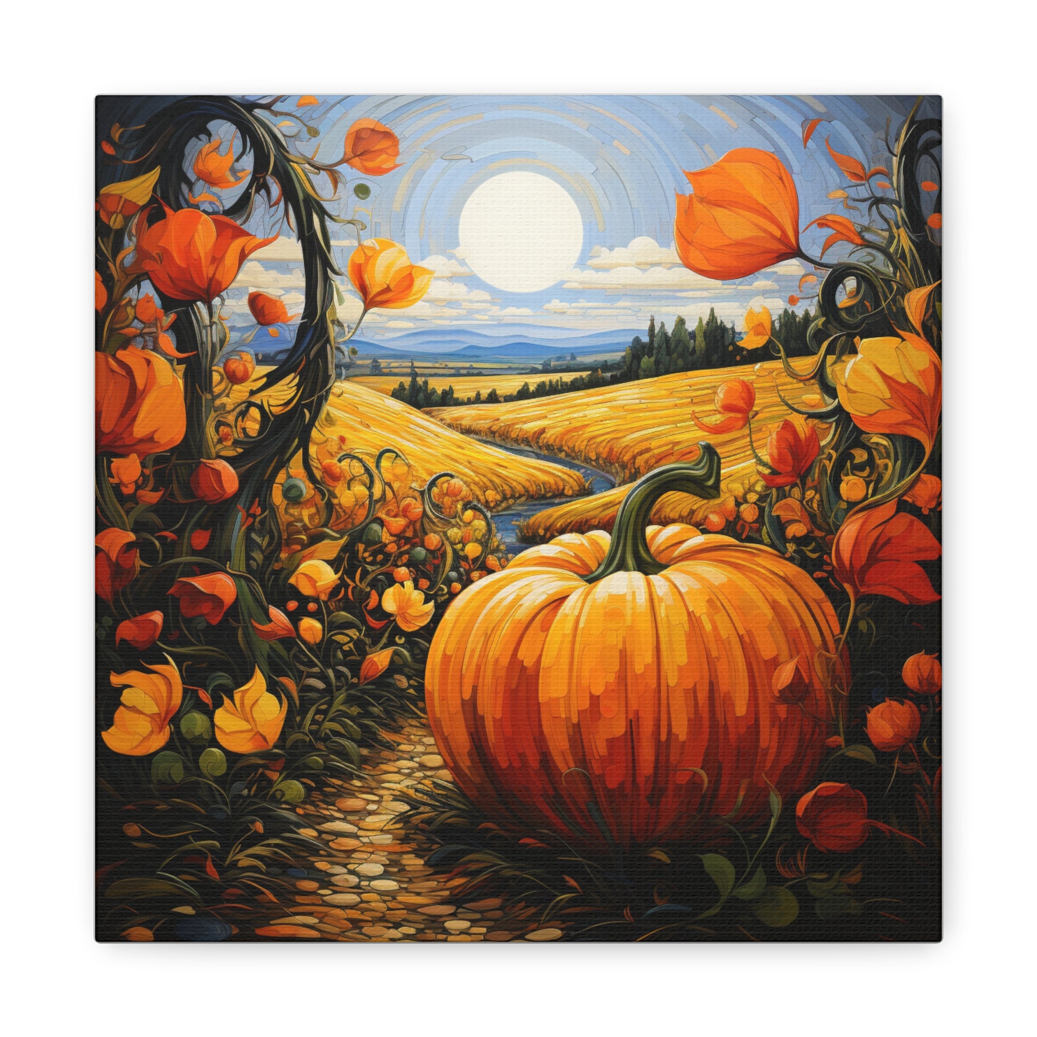 Picasso Style Painting of a Pumpkin Unique and Colorful - Etsy