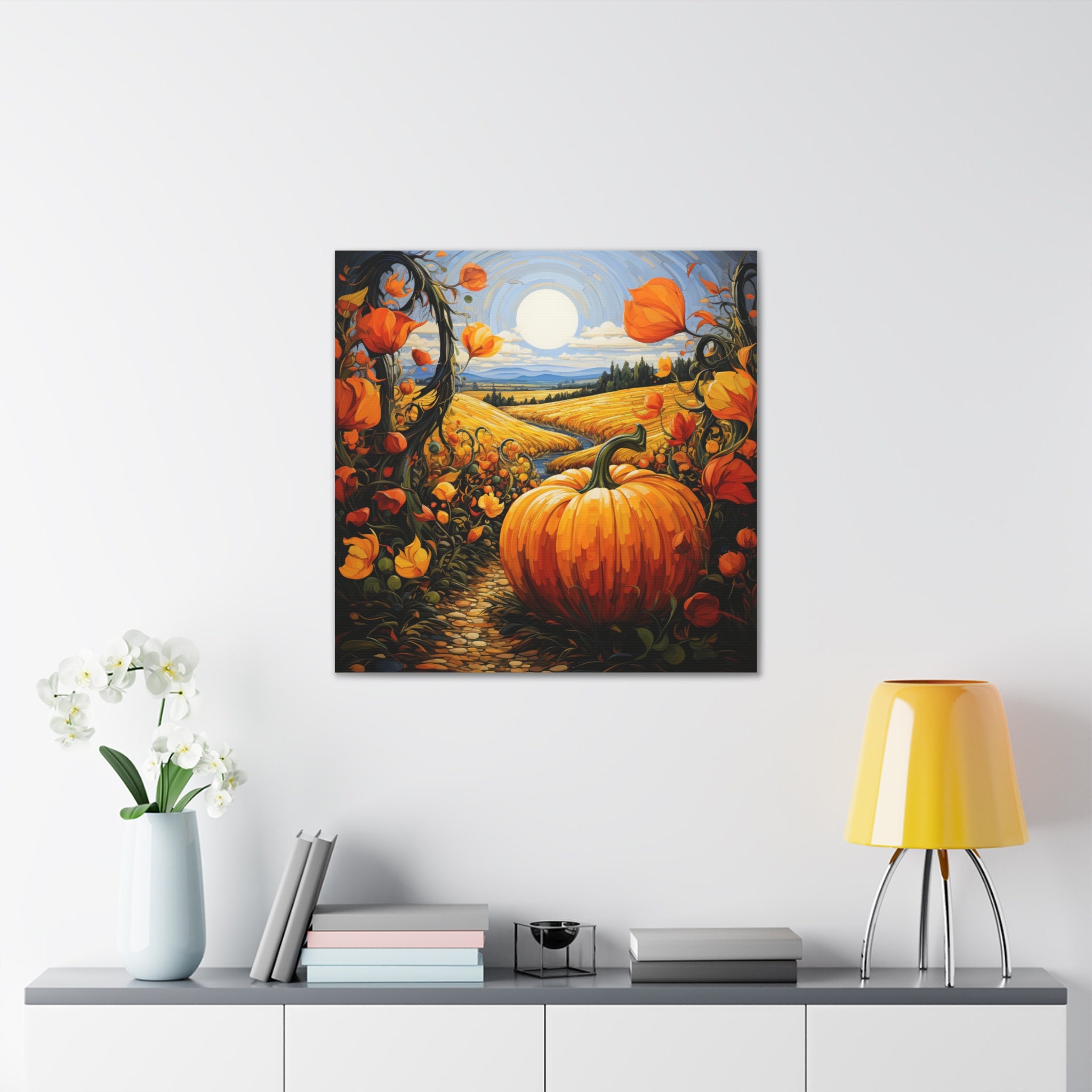 Picasso Style Painting of a Pumpkin Unique and Colorful - Etsy