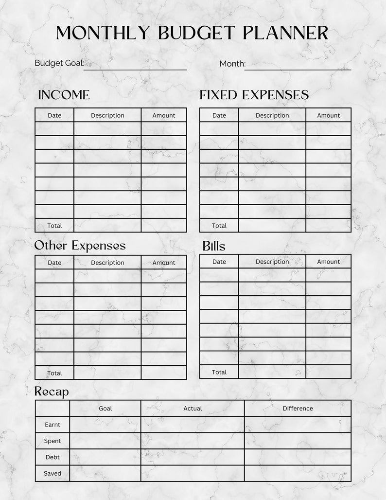 Printable Financial Planner, Budgeting & Money Management, Personal ...