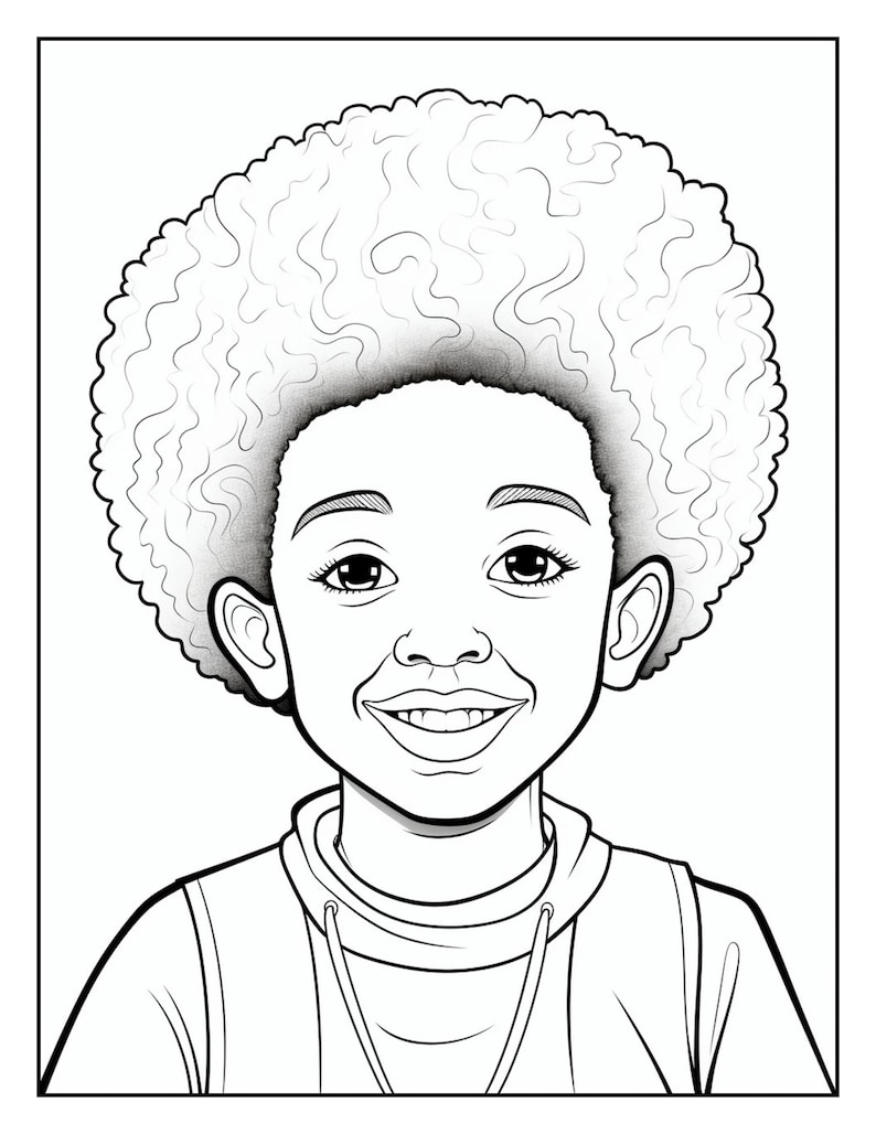 Black Kids Coloring Book Boys and Girls Coloring Pages 82 Pages - Etsy