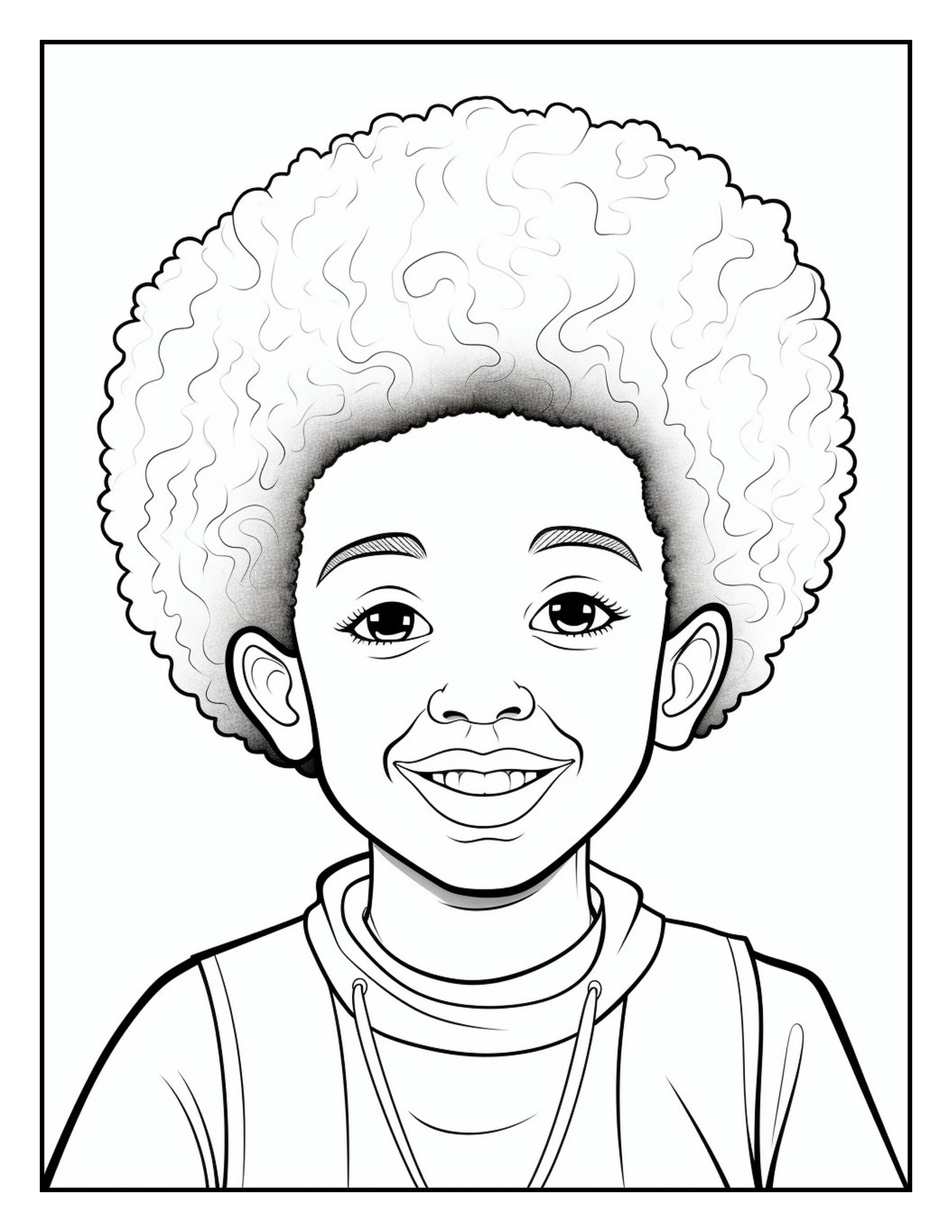 Black Kids Coloring Book Boys and Girls Coloring Pages 82 Pages - Etsy