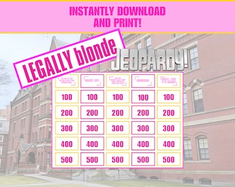 Miss Congeniality Jeopardy - Movie Trivia Game - Printable Game ...