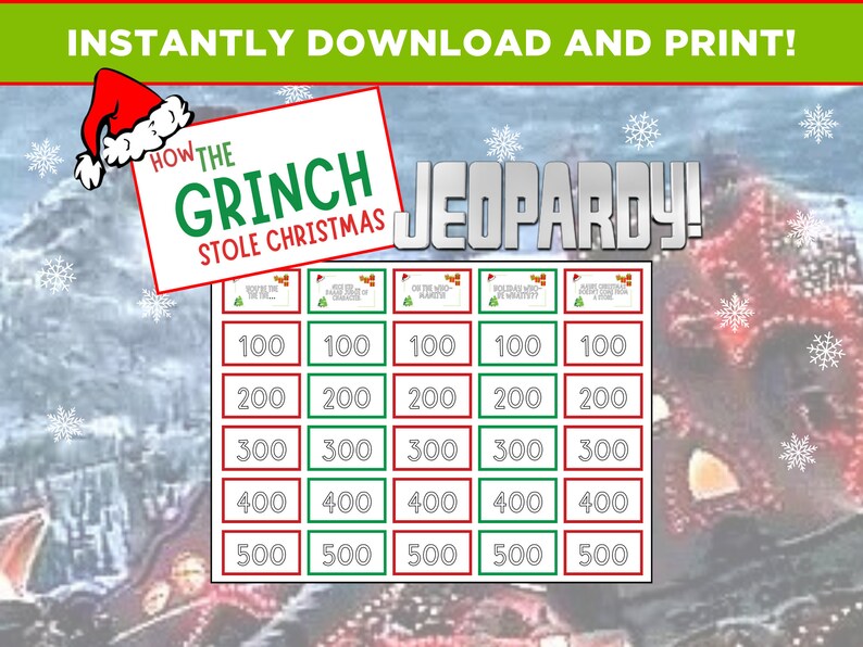 How the Grinch Stole Christmas Movie Jeopardy Movie Trivia Christmas ...
