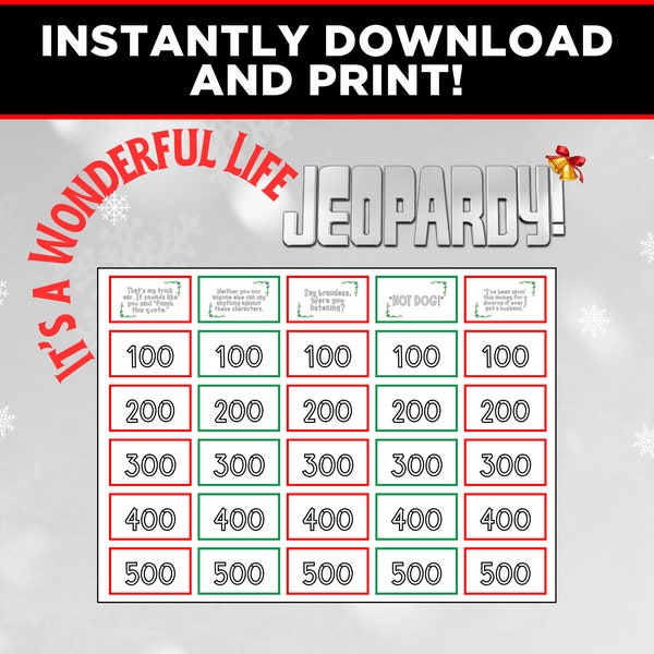 Christmas Movie Jeopardy - Etsy