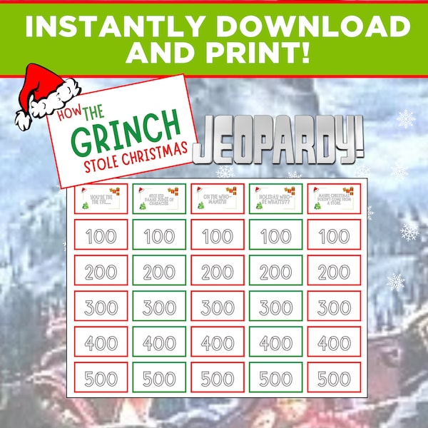 Christmas Movie Jeopardy - Etsy