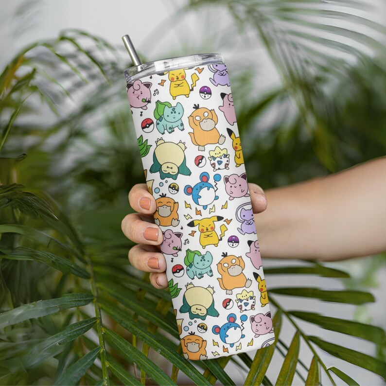 Cute Cartoon Pokemon Collage Tumbler Gotcha Pokemon - Etsy