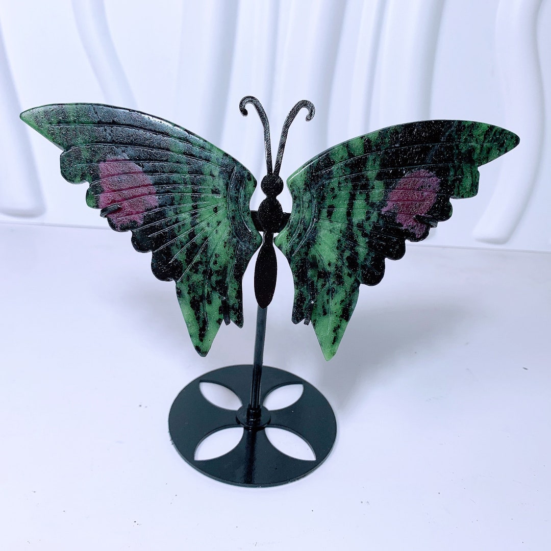 Natural Ruby Zoisite Butterfly Wings,crystal Butterfly Wings With Stand ...