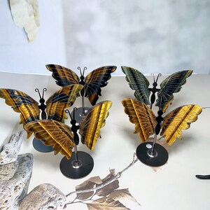 Natural Tiger Eye Butterfly,crystal Butterfly With Free Stand,wings ...