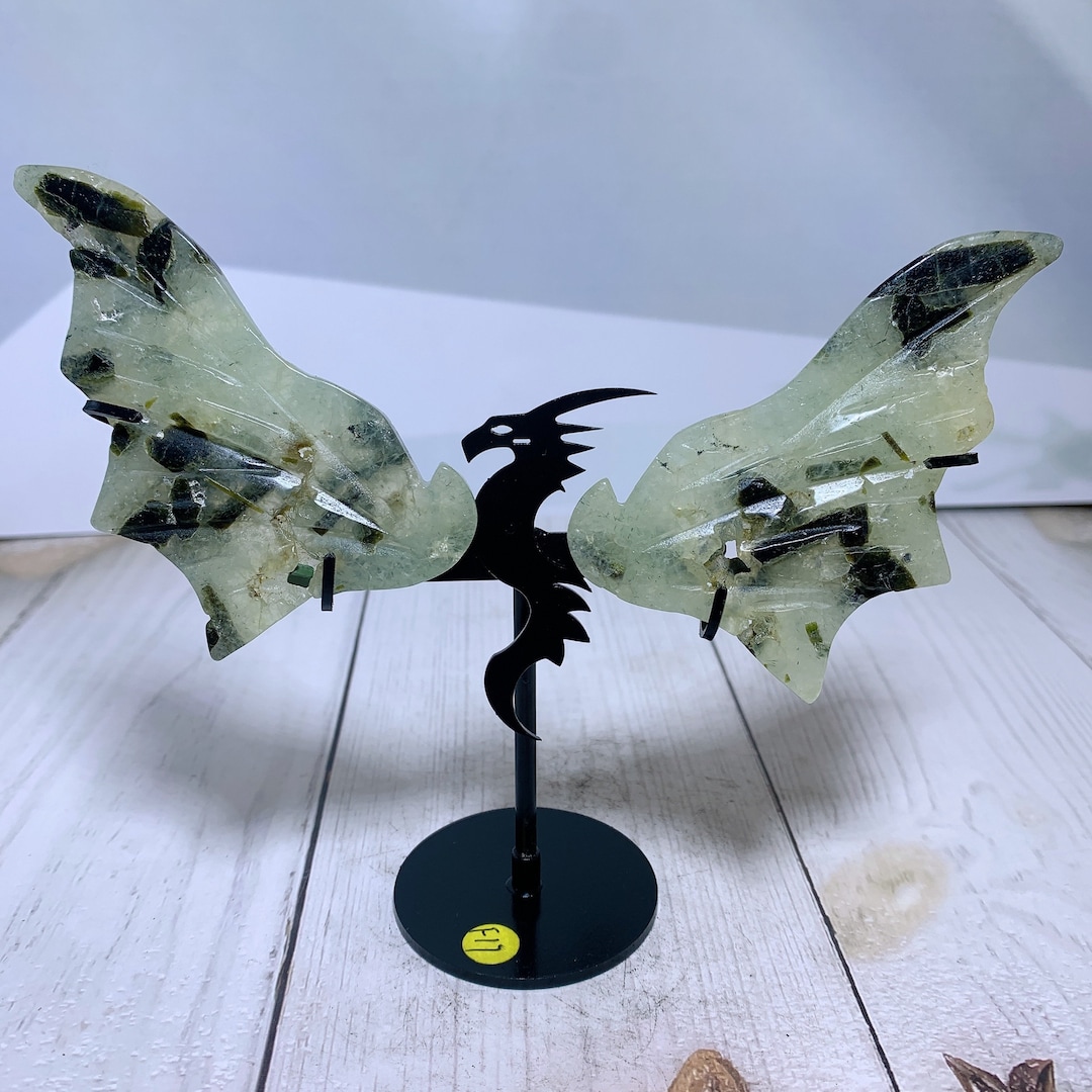 Natural Prehnite Flying Dragon Wings,crystal Dragon Wings With Stand ...