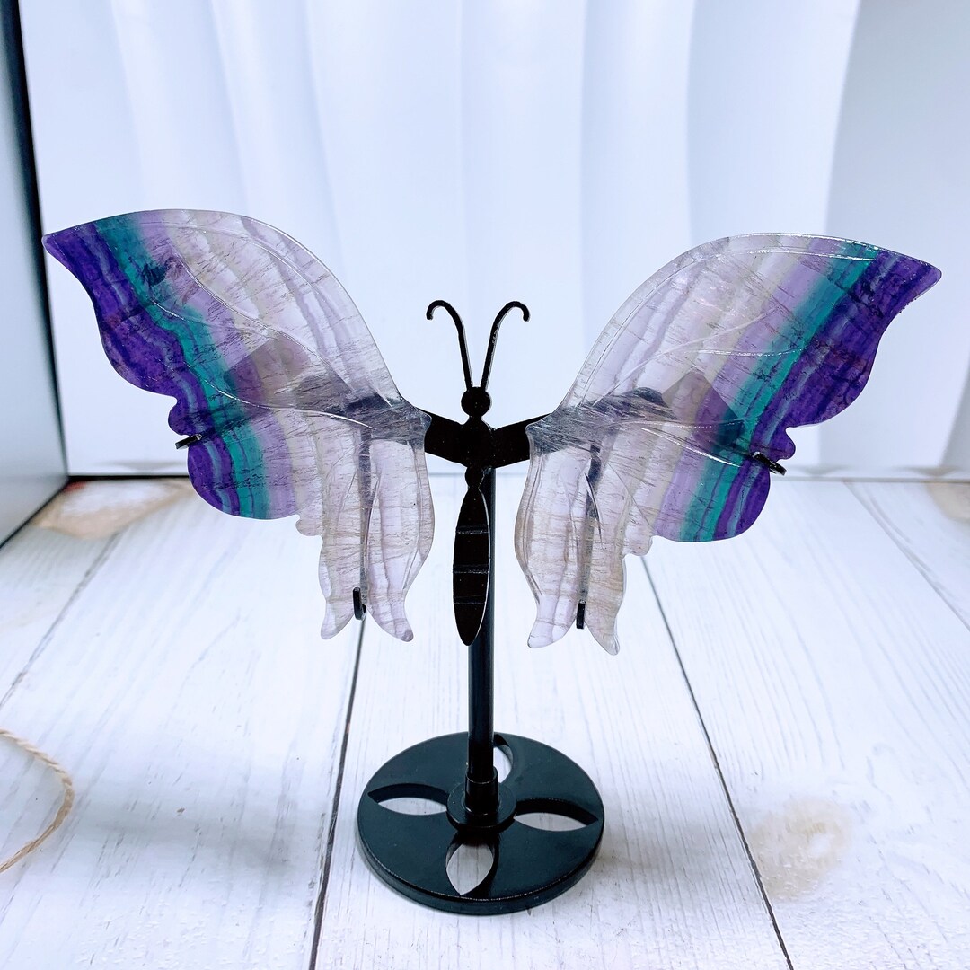 Fluorite Butterfly Wingscrystal Butterfly Wings With Stand,wings ...