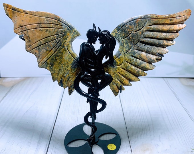 Natural Bumblebee Angel With Devil Wings,crystal Wings With Stand,wings ...