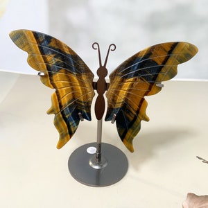 Natural Tiger Eye Butterfly,crystal Butterfly With Free Stand,wings ...