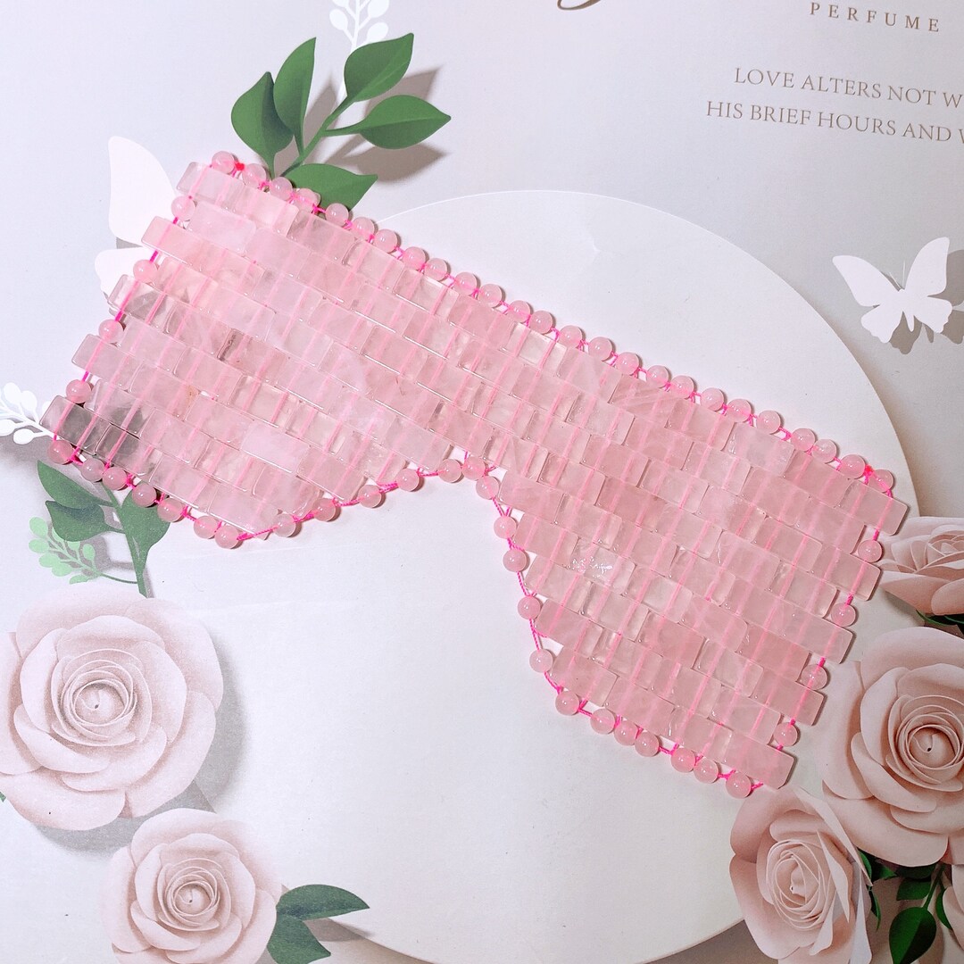 8.3natural Rose Quartz Eye Mask,crystal Eye Mask Carving, Relieve Eye ...