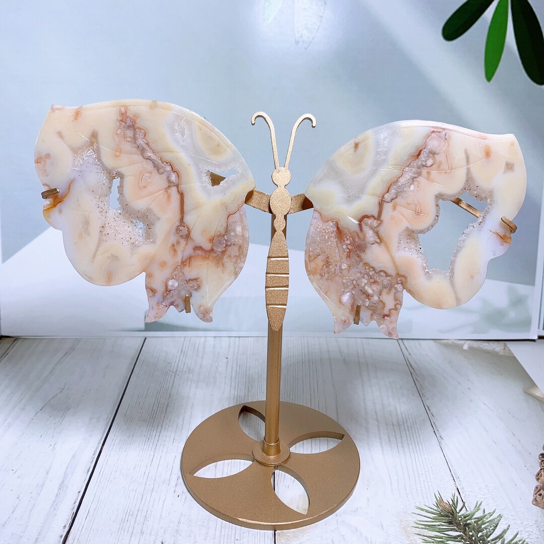 Druzy Agate Butterfly Wings,crystal Butterfly Wings With Stand,wings ...